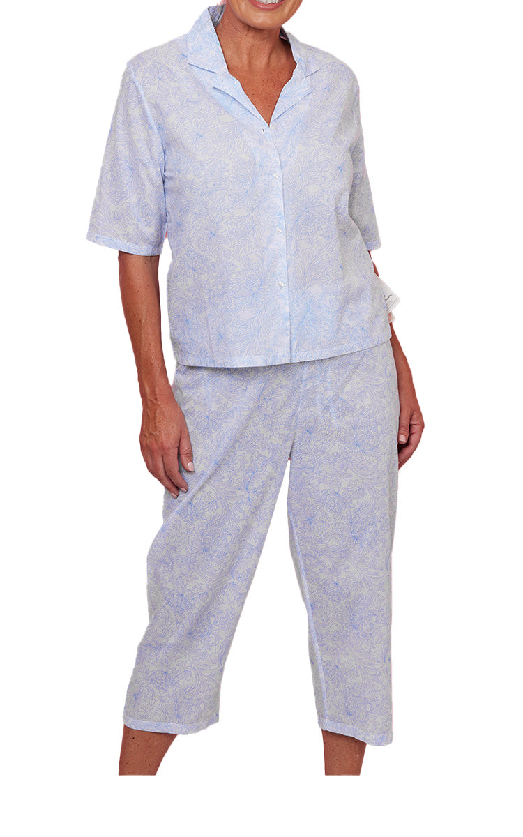 French Country Cotton Ladies Pyjama | Cap Sleeve Cotton Nightgowns ...