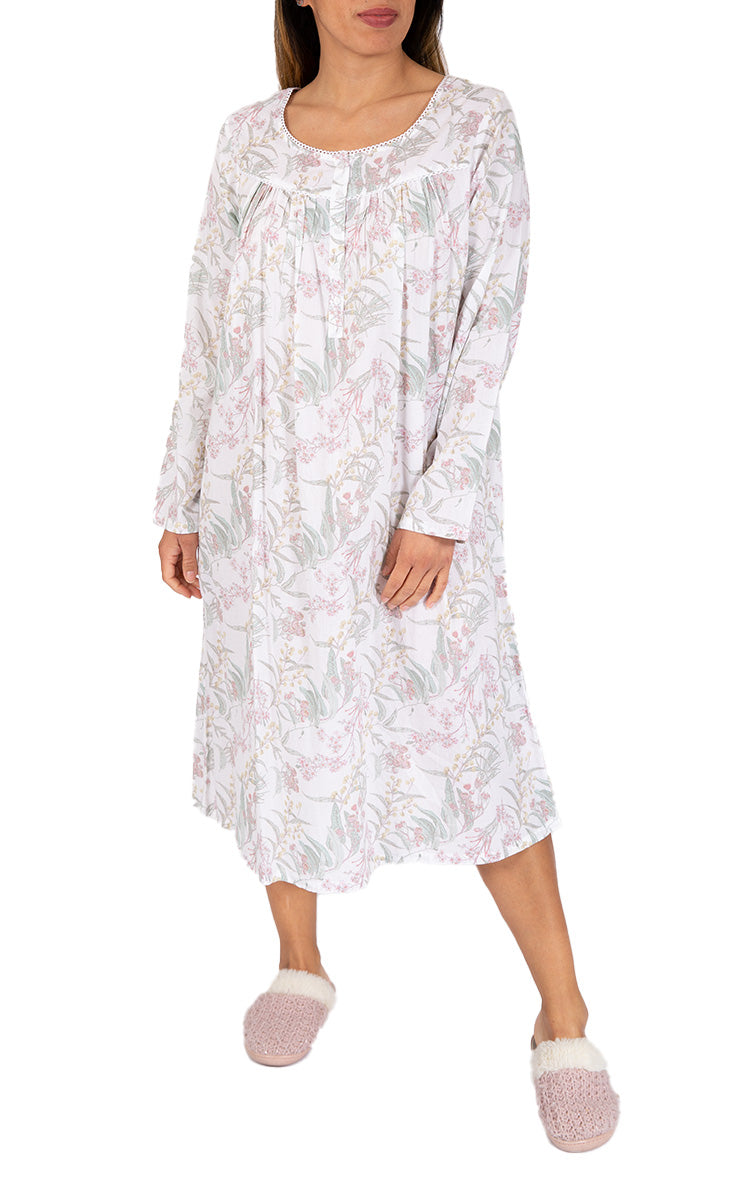 French Country Cotton Nightgowns For Women | Winter Long Sleeve Cotton ...