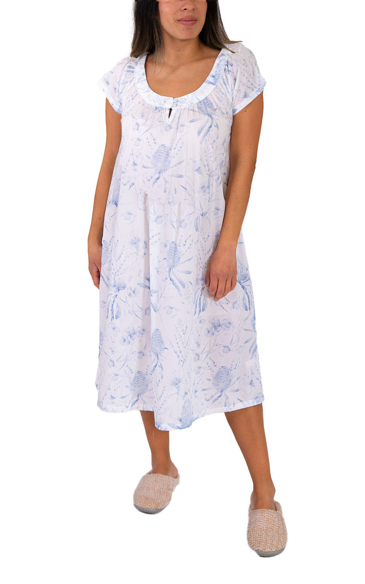 French Country Cotton Nighties For Women | Cap Sleeve Cotton Nightgowns ...