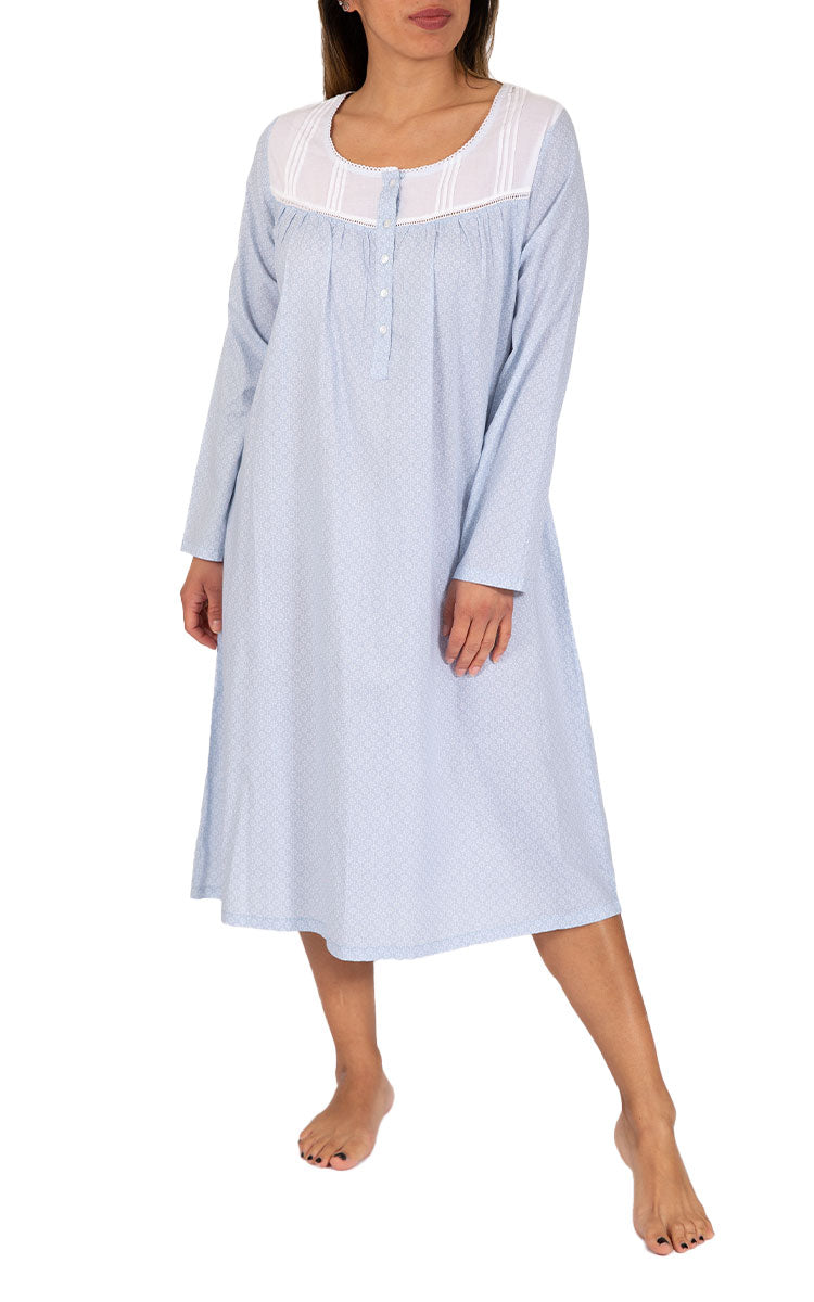 French Country Cotton Nightgowns For Women | Winter Cotton Sleepwear ...
