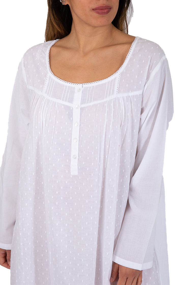 French Country Cotton Nightgowns For Women | Winter Long Sleeve Cotton ...