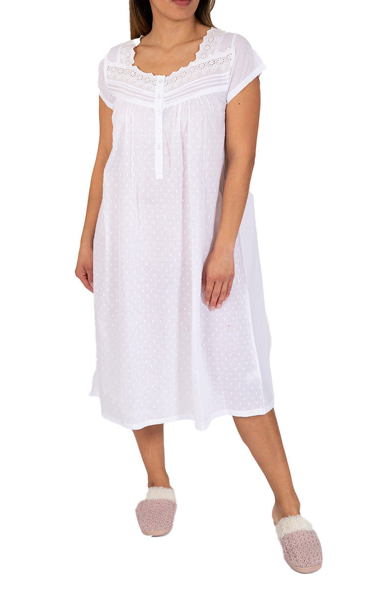 French Country Cotton Nighties For Women | Cap Sleeve Cotton Nightgowns ...